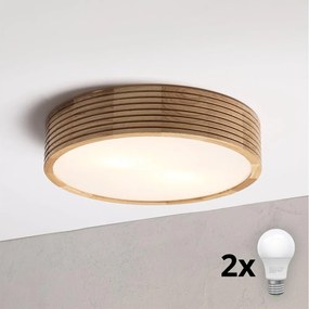 Brilagi - LED Stropní svítidlo CARVALHO MODERN 2xE27/60W/230V pr. 37,5 cm dub