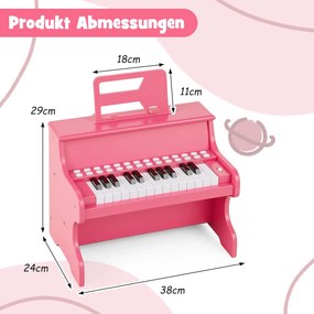 Costway 25 Keys Mini Digital Piano Dětské elektrické piano s nastavitelnou