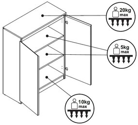 Skříňka Carlos 802D, bílá