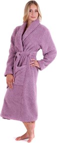 Bavlněný župan Athena s límcem fialková 21 16 4605 - XL