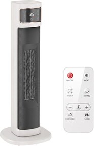 HOMCOM Keramický topný ventilátor, 2000 W, 4 režimy, termostat, dálkové ovládání, úsporný