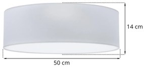 Stropní svítidlo Gaja, 1x světle šedé textilní stínítko, (bílé plexisklo), (fi 50cm)