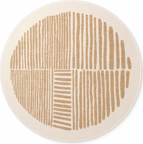 Ted Baker, Kusový koberec Ted Baker Haringey 106391 Natural White kruh, 160x160, béžová, chodba / předsíň