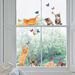 Crearreda 64001 okenní statická dekorace kočky (31 x 31 cm)