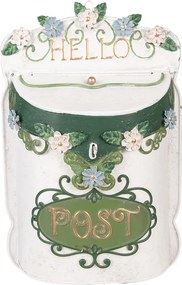 Bílá plechová poštovní schránka Hello Post - 27*10*42 cm