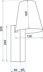 Toolight Toolight, nástěnné svítidlo 1xE27 APP1279-1W, černá-hnědá, OSW-07989