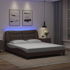 Rám postele s LED bez matrace Hvar hnědý 160 x 200 cm 3213943