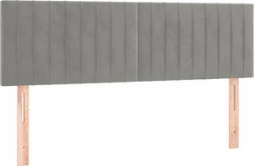 Box spring postel s matrací a LED světle šedá 140x190 cm samet 3134519