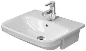 Duravit DuraStyle - Polozápustné umyvadlo, 1 otvor pro armaturu propíchnutý, 55x45,5 cm, bílé 0375550000