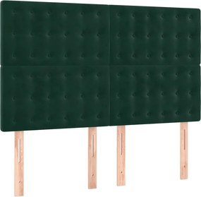 Box spring postel s matrací tmavě zelená 140x190 cm samet 3138082