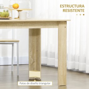 HOMCOM jídelní stůl pro 4-6 osob, obdélníkový, moderní styl, nosnost 50 kg, 120 cm D x 69 cm Š x 75 cm V, dub