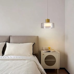 LED Lustr na lanku NIMBUS LED/8W/230V 3000K zlatá/čirá pr. 20 cm