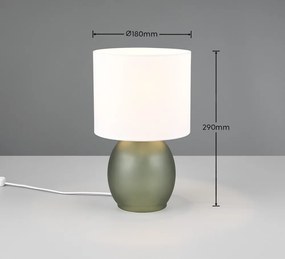 Bílo-zelená stolní lampa s textilním stínidlem (výška 29 cm) Vela – Trio