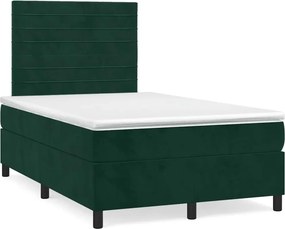 Box spring postel s matrací tmavě zelená 120 x 200 cm samet 3143076