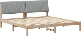 Rám postele s čelo Hnědá 200 x 200 cm Masivní borové dřevo 3394398