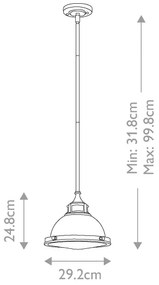 Hinkley HK-AMELIA-P-S-CM - Lustr na tyči AMELIA 1xE27/60W/230V lesklý chrom