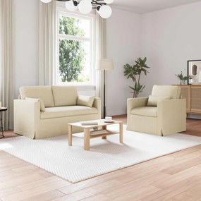 Set pohovek 2 ks Krémová textil 3407498