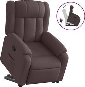 Zvedací polohovací křeslo tmavě hnědé textil 3205321