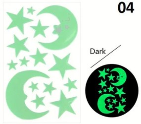 Samolepky na zeď - svítící zelené hvězdy a vesmír Motiv: 04