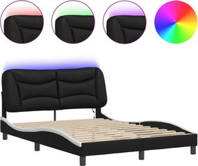Rám postele s LED bez matrace Hvar černý a bílý 120x200 cm 3213925
