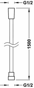TRES SATIN Hadice délka 1,50 m. O 14,5 mm. Otočná, černá matná 913460915NM