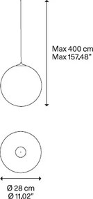 Lodes 17115 0027 Random Solo 28, závěs z čirého foukaného skla, 1x3W LED 2700K, prům.28cm