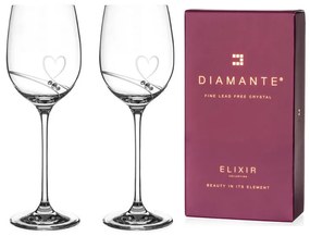 Diamante sklenice na bílé víno Romance s kamínky Swarovski 330ml 2KS