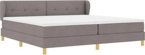 Postel s boxspringem s čelo Taupe 200 x 200 cm textil 3340238