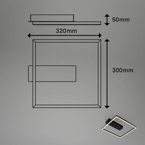 LED stropní světlo 3771 ve tvaru rámu, černá