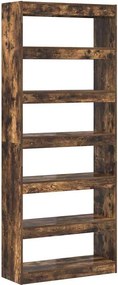 Knihovna 6 úrovní 80 x 30 x 198 cm Kompozitní dřevo Kouřový dub 3333920