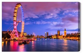 Obraz London Eye Ve Večerních Hodinách Nedostatek Nedostatek Plátno Canvas 30x20