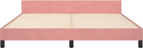 Rám postele s čelem růžový 160x200 cm samet 3126012