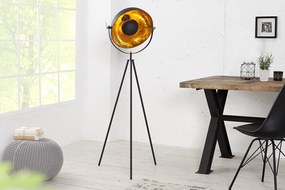 Stojací lampa STUDIO, 140 cm, černá, zlatá