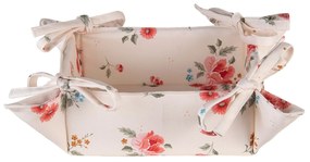 Bavlněný oboustranný košík na pečivo s květy Litttle Rose Collection - 35*35*8 cm