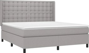 Box spring postel s matrací světle šedá 180 x 200 cm textil 3131769