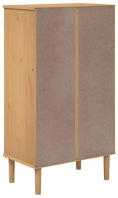 Botník SENJA ratanový vzhled hnědý 59,5x35x107 cm masivní dřevo - Default Title