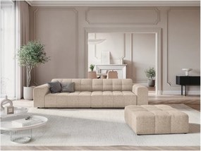 Béžová žinylková rohová pohovka (pravý roh/s lenoškou) Chicago - II. jakost – Cosmopolitan Design