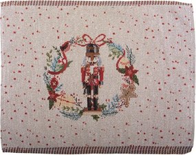 6ks béžové látkové prostírání s Louskáčkem - 33*45 cm