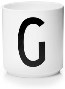 DESIGN LETTERS Porcelánový hrneček/dózička Letters 300 ml G, černá barva, bílá barva, porcelán