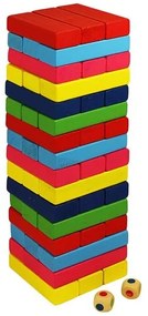 Wood Toys Dřevěná věž Jenga, barevná