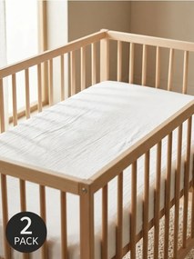 Sinsay - Bavlněná prostěradla z odolné tkaniny s gumou 2 pack - bílá