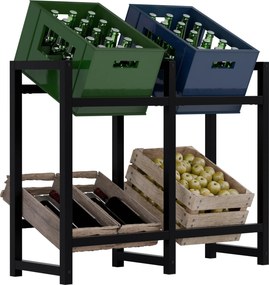 Sada 4 ks Getränkekistenständer Stack – černá