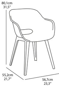 Keter Zahradní židle Akola 2 ks cappuccino, Keter 422805