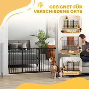 PawHut Bezpečnostní branka do dveří Bariérová branka Bezpečnostní branka pro domácí zvířata Schodišťová branka bez vrtání Kov Plast Černá 136,3 cm x …