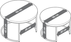 Tchibo - Zahradní konferenční stolky s polycementovou deskou - barva: černá