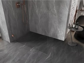 Mexen Lunar L sprchová stěna Walk-in levá 110 x 200 cm, transparentní 8 mm, kartáčovaná měď - 830L-110-000-65-00-L