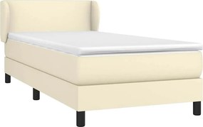 Box spring postel s matrací krémová 100x200 cm umělá kůže 3127177