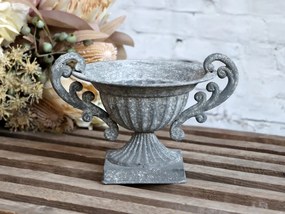 Dekorační plechová miska na noze Walter - 21*16*12cm