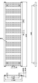 Bruckner - Koupelnový radiátor ALBRECHT 657W/230V 50x157 cm bílá