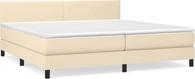 Box spring postel s matrací krémová 200x200 cm textil 3139926